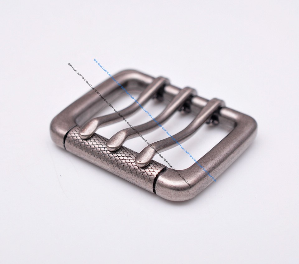 Heavy Sturdy Retro Triple Tongue Pin Prong Men Belt Buckle Fit 45MM ...