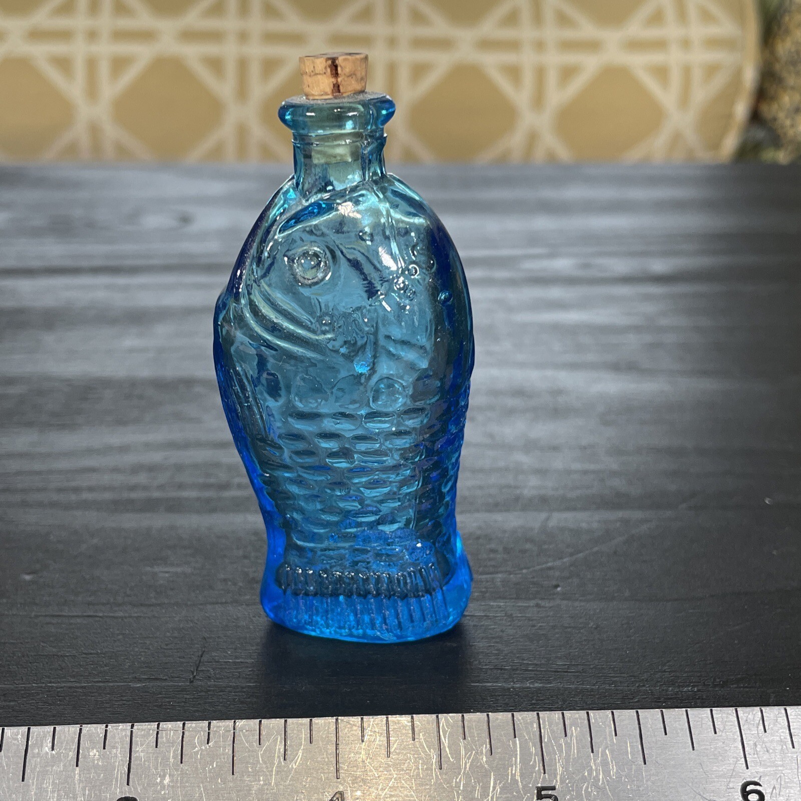 Vintage Doctor Fisch's Bitters Blue Glass Fish Miniature Bottle EUC ...