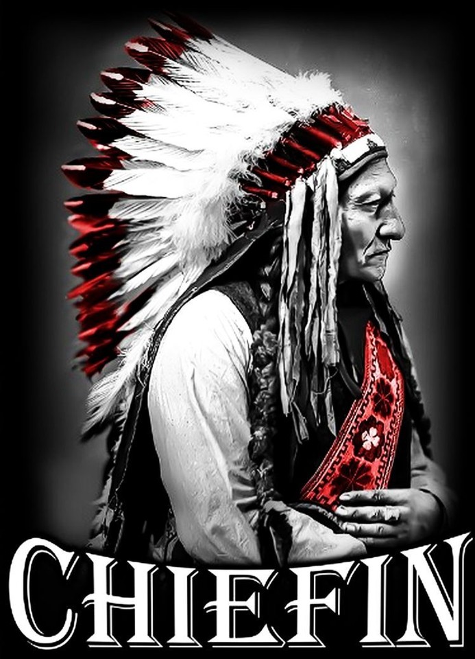 Chiefin Indian Native T-Shirt Print On Shaka Wear Heavyweight Tee | eBay