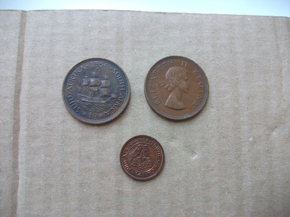 3 South Africa Coins - 1/4 Penny + 2x1 Penny (Queen Elizabeth II) | eBay UK