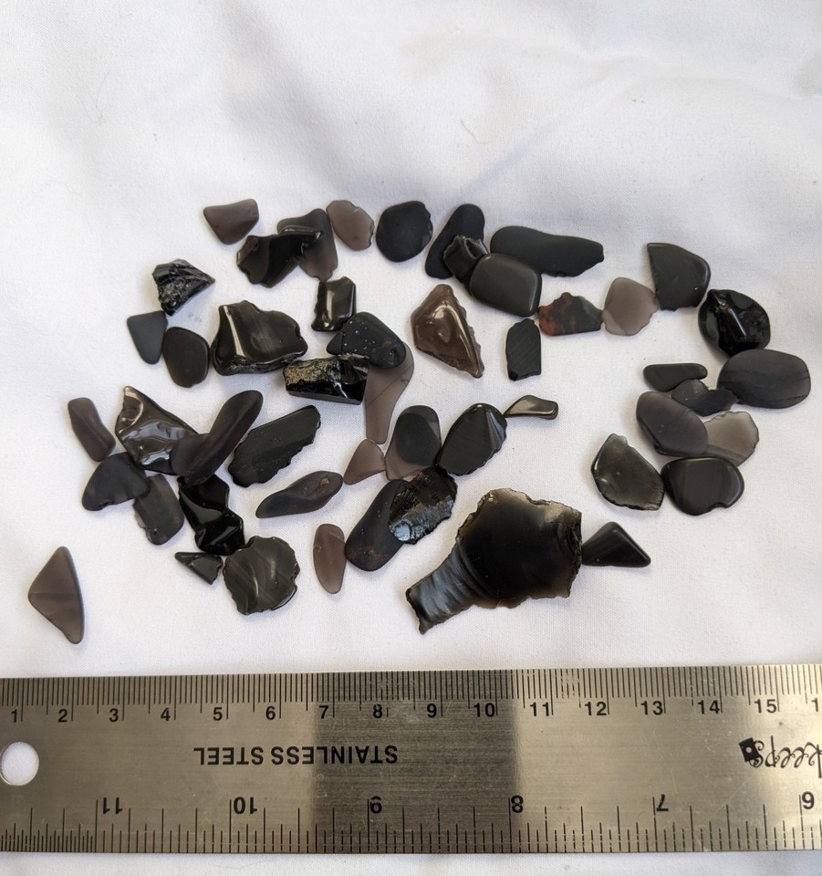 Tumbled Obsidian Chips 38.60 Grams ~1 cm Each For Jewelry And More! | eBay