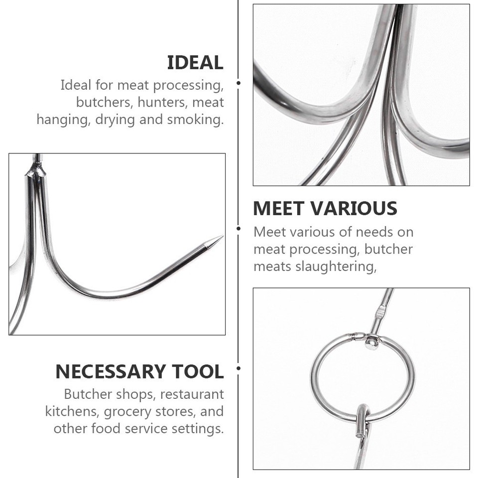 1pc Butcher Meat Hook Utility Stainless Steel Ham Hanger Kitchen Meat ...