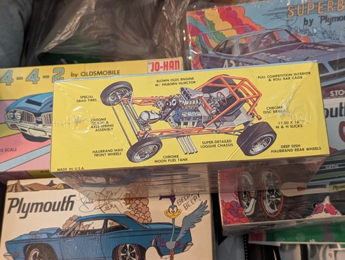 ULTRA RARE! ORIGINAL VINTAGE JOHAN OLDS 442 FUNNY CAR KIT SEALED *SUPER ...