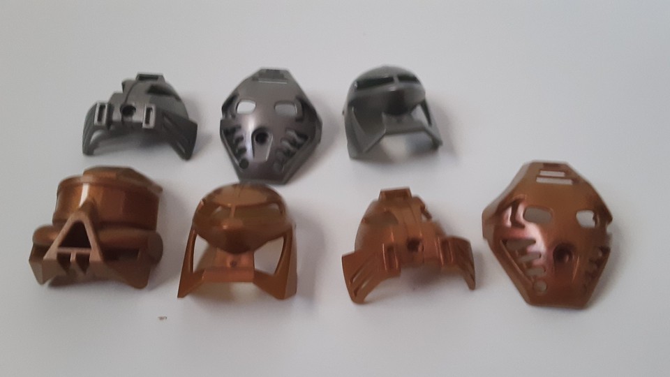 LEGO BIONICLE Gold & Silver Masks from pack 8569 (one random mask per ...