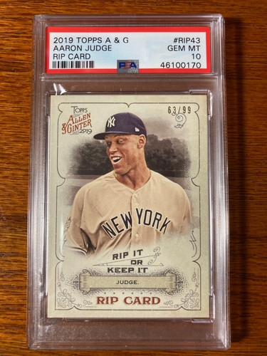 2019 Topps Allen & Ginter AARON JUDGE #RIP43 Rip Card 63/99 PSA 10 ...