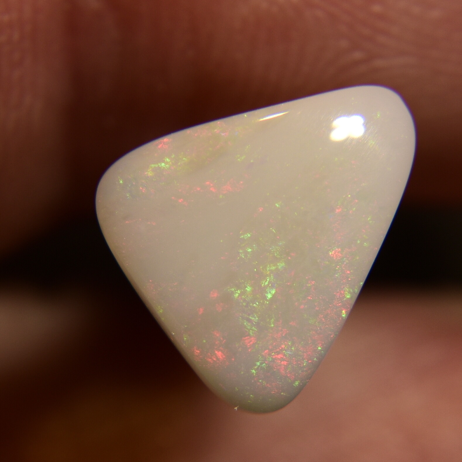 1.60 ct Australian Opal Solid Coober Pedy Milky Reds Polished Pendant ...