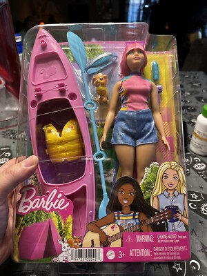 Barbie It Takes Two Camping Playset Daisy Doll Pet Puppy Kayak Boat ...