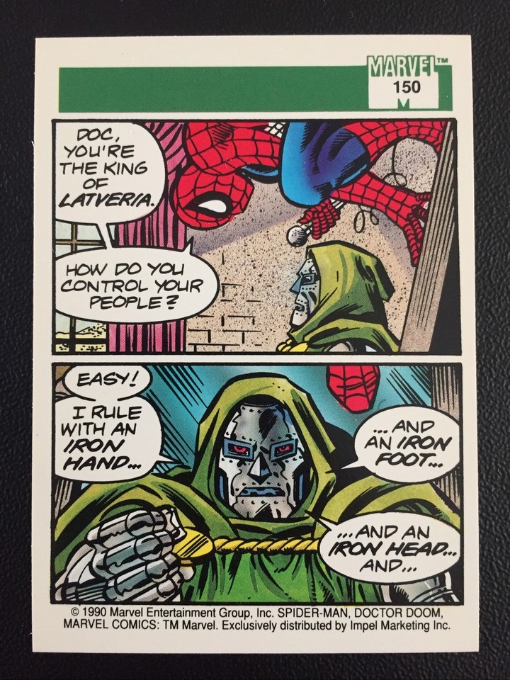 1990 Marvel Universe Spider-Man Presents : Doctor Doom Card #150 | eBay