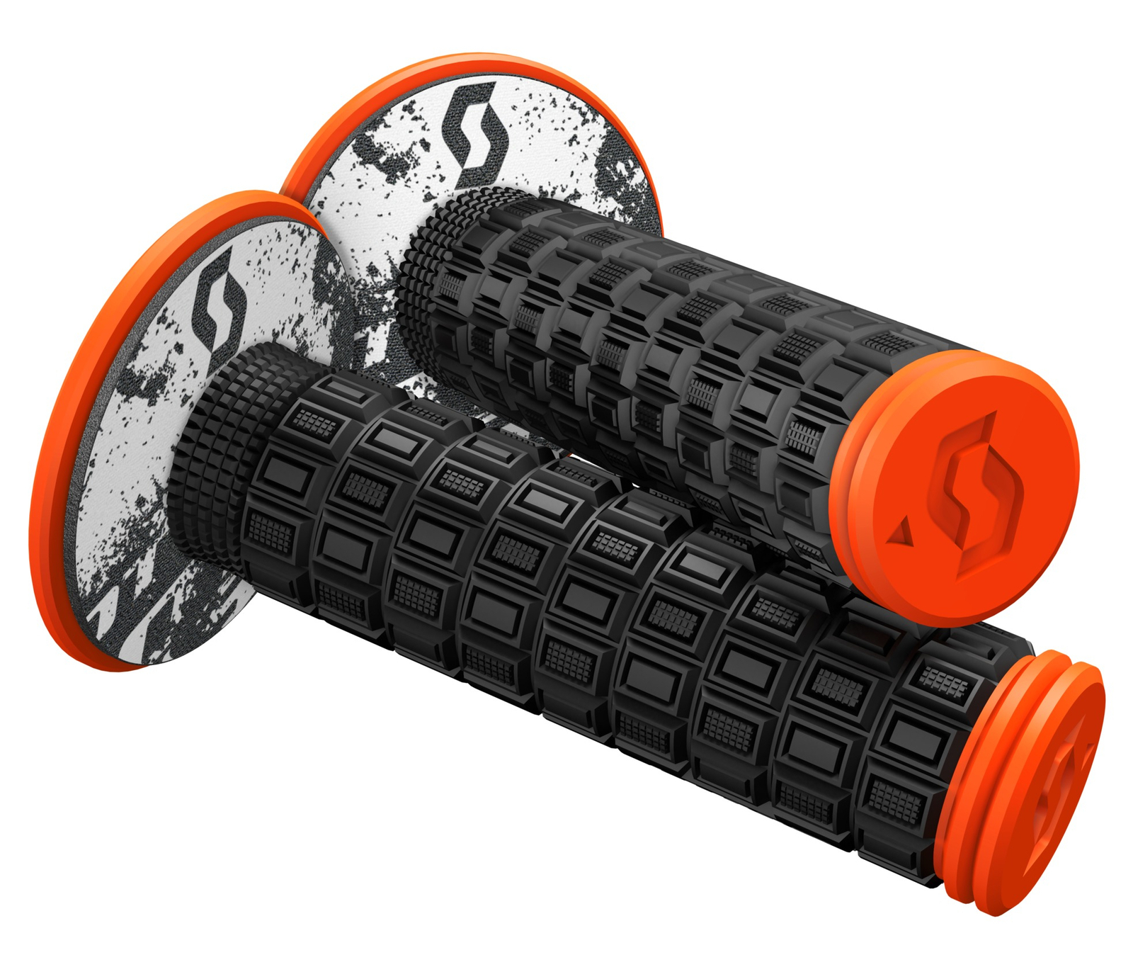 Scott Double Density Mellow MX Offroad Black/Fluo Orange Grips (269305 ...