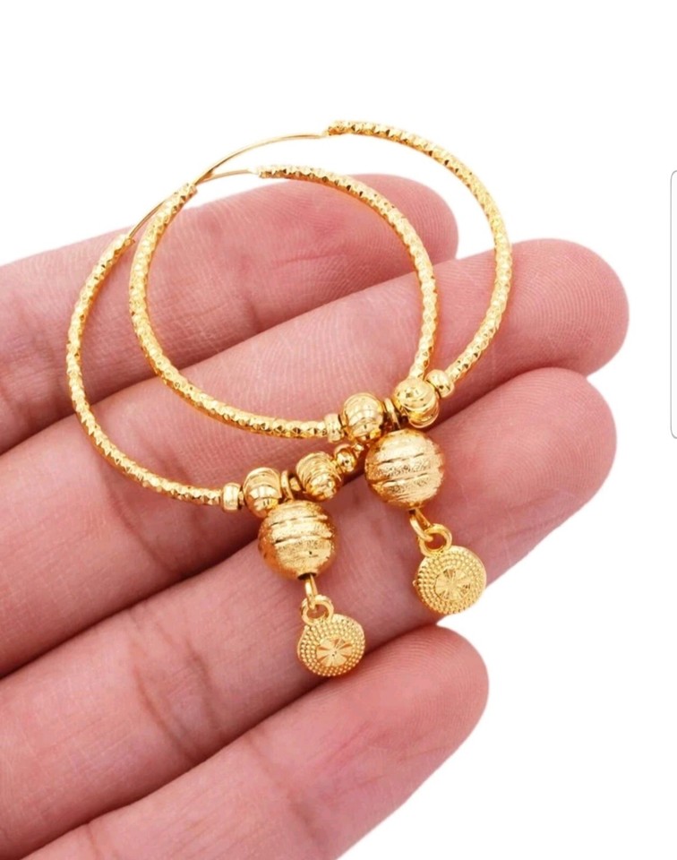 Indian Pakistani Gold Coloure earring Bali Traditional Fashion Vintage ...