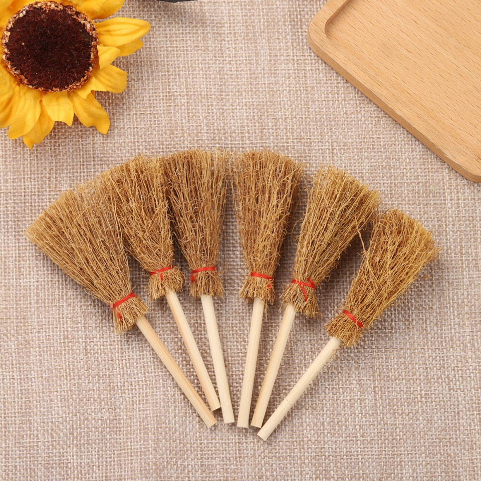 12PCS doll house mini broom ornament miniature broom Broom for Witch ...