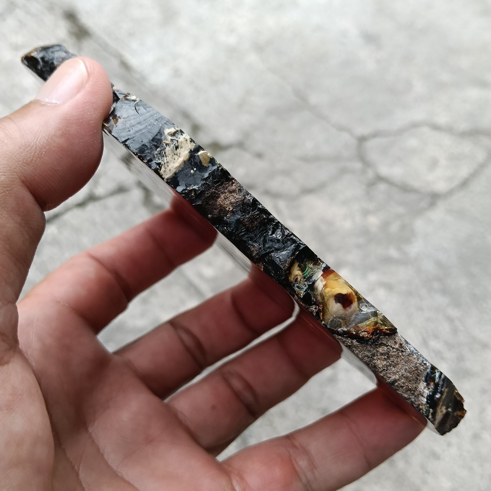 77 gram Indonesia Sumatra Amber Slab Polished Rough Raw Stone Gemstone ...