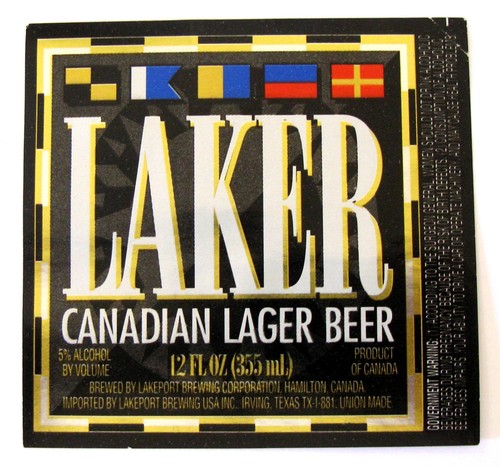 Lakeport Brewing LAKER - CANADIAN LAGER BEER label CANADA 12oz Imported ...