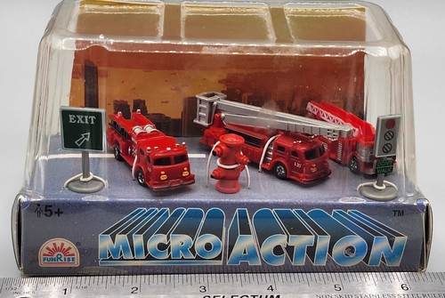 Micro Action Fire Engines - 3 Fire Engines 3 Road Signs FunRise Toys ...