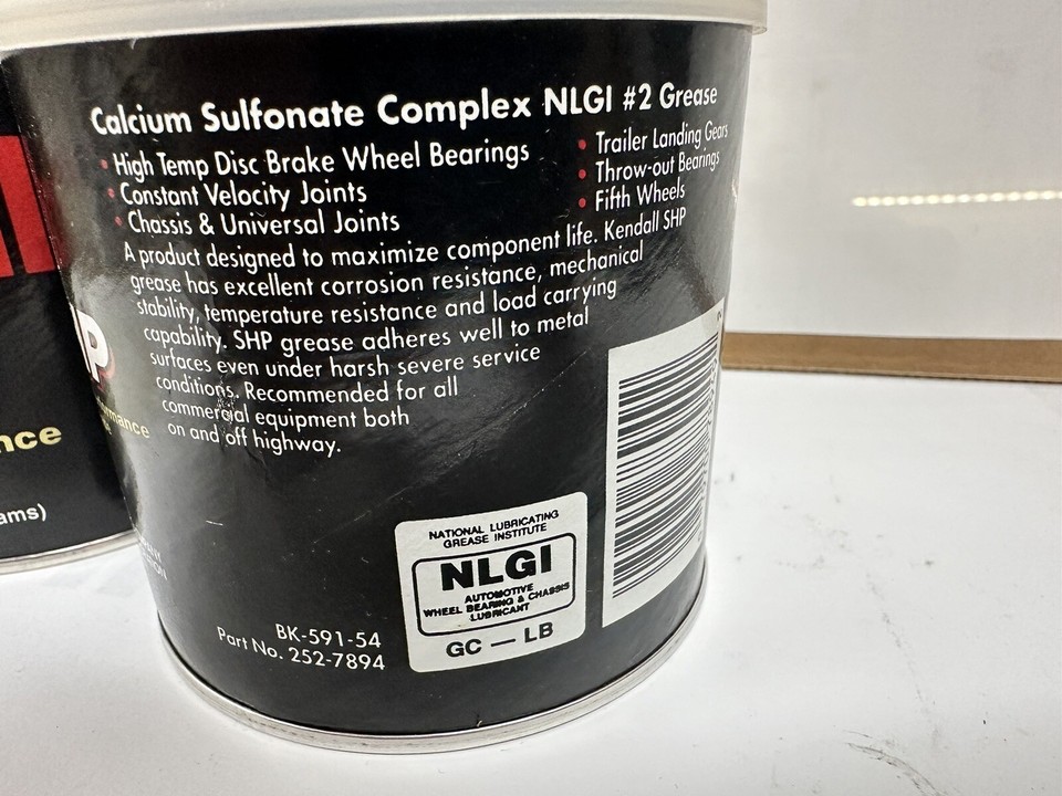 Kendall SHP Grease, Calcium Sulfonate Complex, NLGI 2, 16oz tub - 2 ...