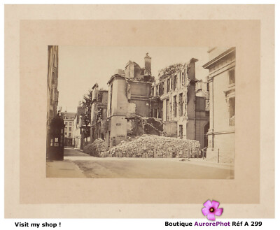 RUINES DE PARIS, COMMUNE INSURRECTION, RUE DE LILLE, TIRAGE ALBUMINÉ ...