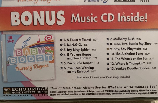 Baby Boost Nursery Rhymes Vol. 1 (DVD, 2009, 2-Disc Set, DVD/CD Bonus ...