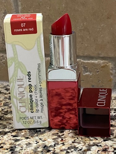 Clinique Pop Reds Lipstick & cheek color BNIB in shade "Roses are Red ...