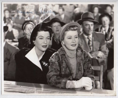 IRENE DUNNE & JACQUELINE DEWIT 1950 Vintage Orig Photo RKO linen back ...