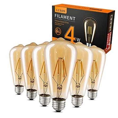 LED Edison Bulbs Dimmable Amber Glass Warm 2700K Antique 6 2700k-warm ...