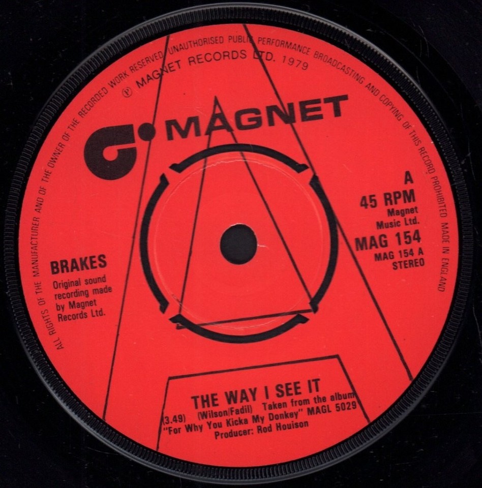 Brakes (70's Group) Way I See It 7" vinyl UK Magnet 1979 promo 4 prong ...