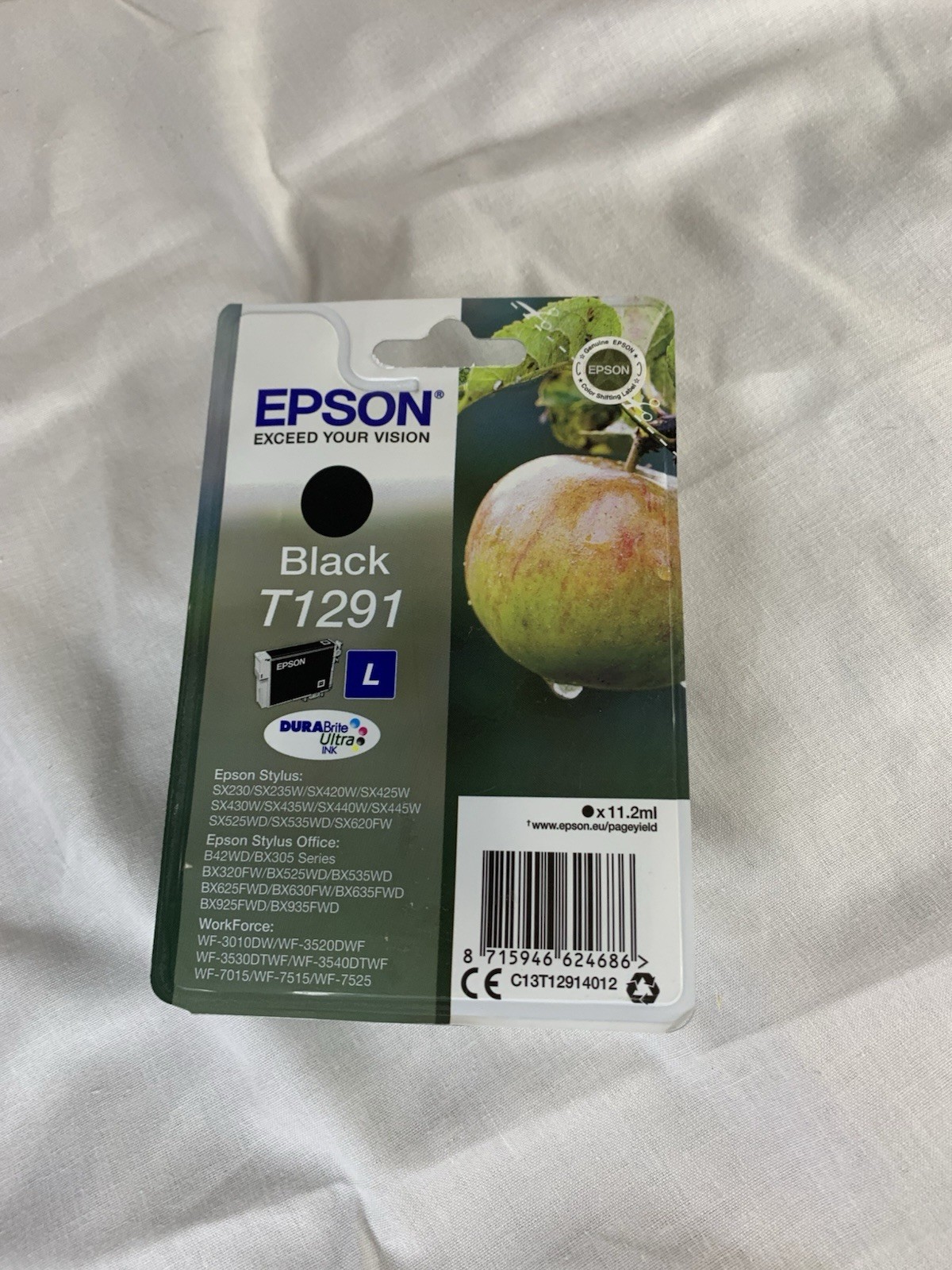 EPSON STYLUS NEW BLACK T1291 APPLE INK PRINTER CARTRIDGE C13T12914012 ...