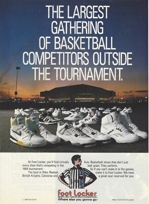 1989 Foot Locker Shoes Nike Reebok Fashion vintage print ad 80's ...