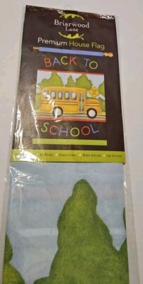 Back To School Bus Flag 28" x 40" Briarwood Lane New | eBay
