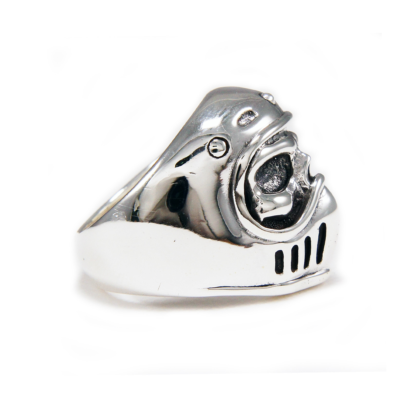 GHOST RIDER SKULL HELMET 925 STERLING SILVER CHOPPER GOTHIC BIKER RING ...