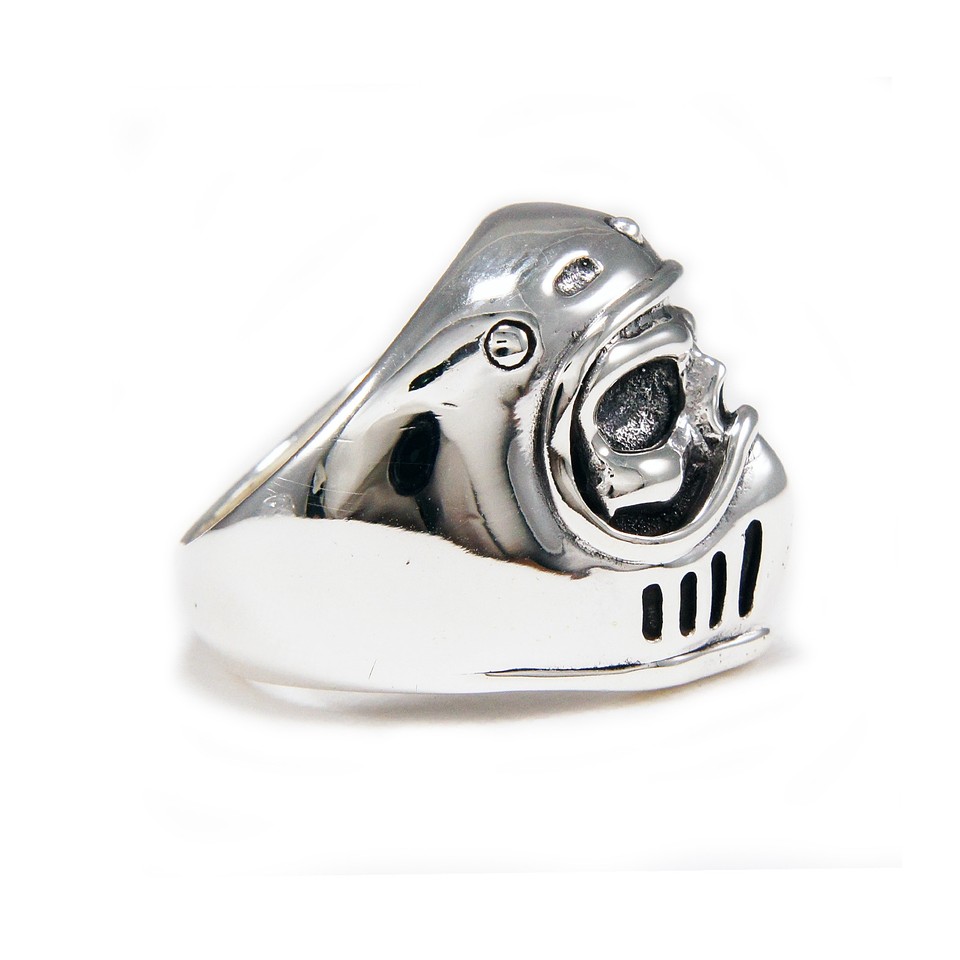 GHOST RIDER SKULL HELMET 925 STERLING SILVER CHOPPER GOTHIC BIKER RING ...