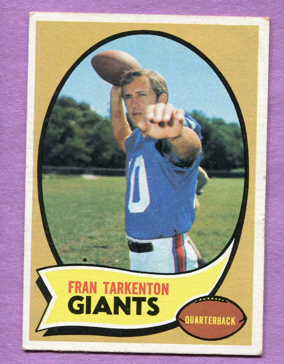 FRAN TARKENTON NEW YORK GIANTS 1970 TOPPS NFL FOOTBALL CARD #80 | eBay