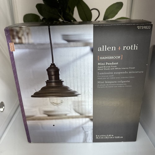 Allen Roth 0759833 Hainsbrook Series Mini Pendant Aged Bronze ...