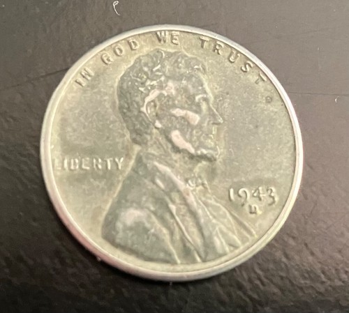 1943-D Denver Circulated WW11 Business Strike One Cent Coin Steel Wheat ...