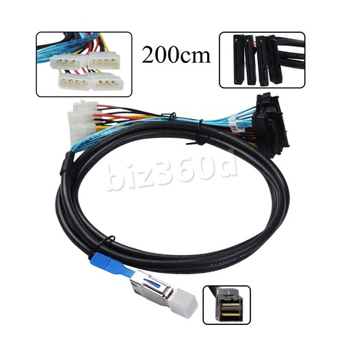 Mini SAS Cable 2M HD SFF-8644 to SFF-8482 29PIN SATA Hard Disk Data ...