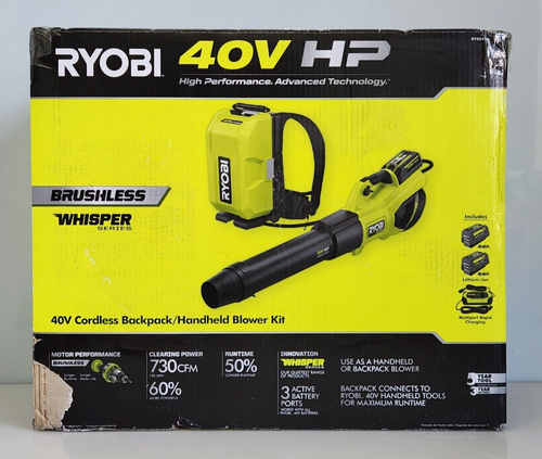 Ryobi 40V Brushless Cordless Backpack/Handheld Blower Kit RY404180VNM ...