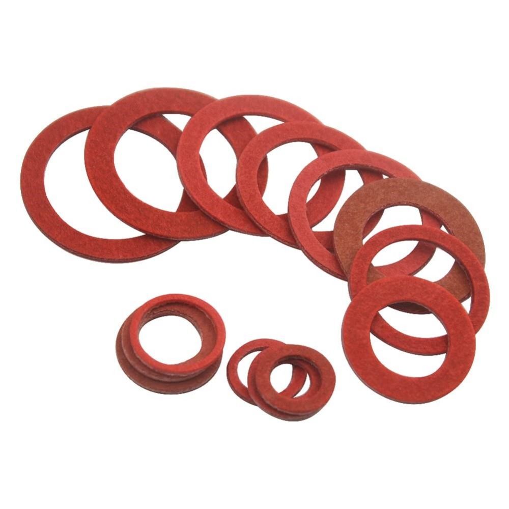150Pcs Red Flat Washers 14 Sizes Insulation Washer Red Steel Paper ...