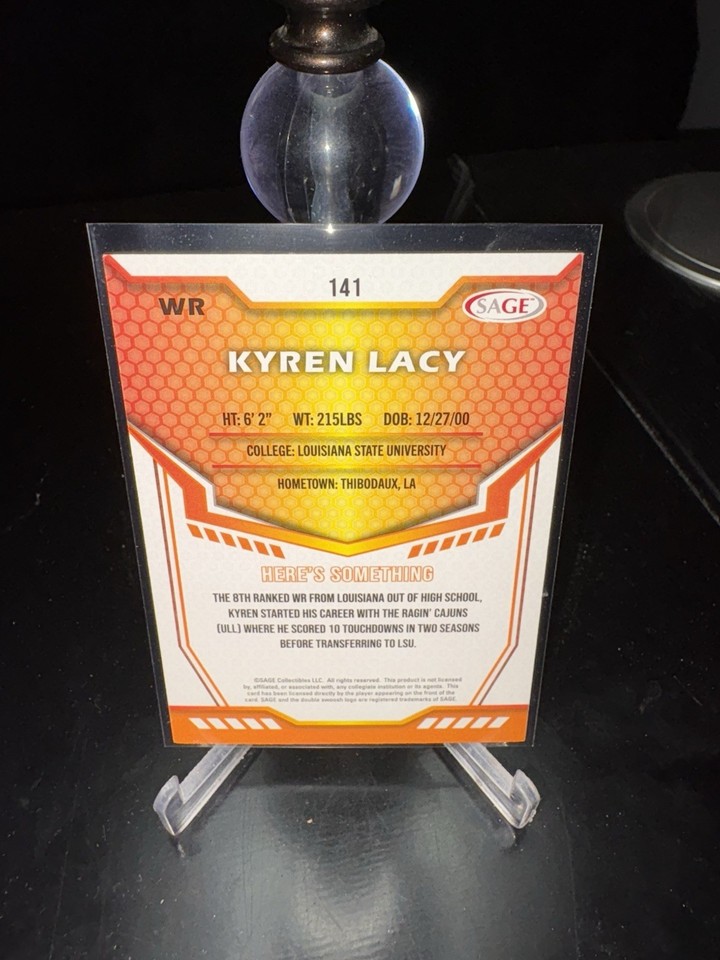 Kyren Lacy 2024 SAGE HIT Silver LSU Tigers #141 | eBay