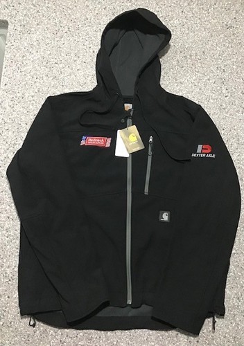 Carhartt Jacket Mens L Black Crowley Softshell Full Zip Embroidered | eBay