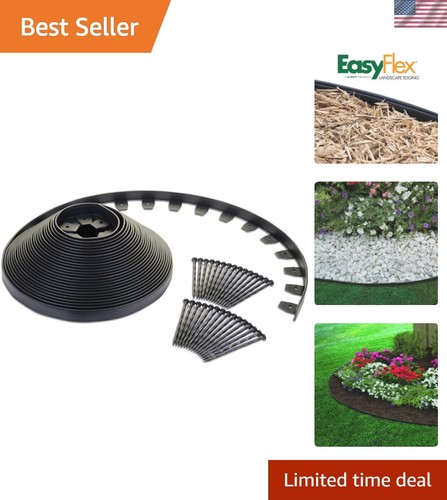Heavy Duty No-Dig Edging Kit - 100ft Black Landscape Border for Easy ...