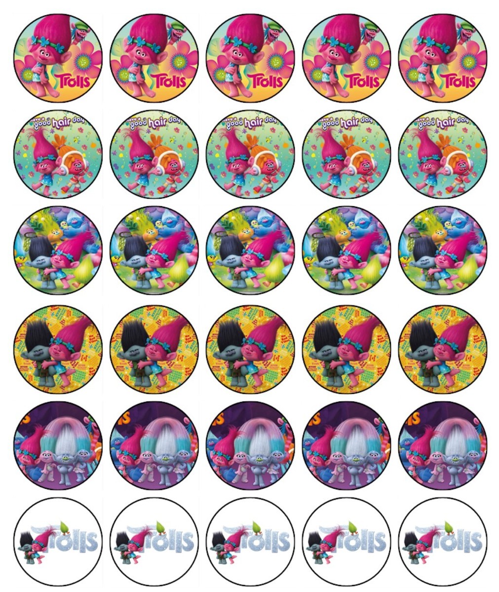 Printable Cupcake Toppers Trolls Trolls Band Together Inspired Cupcake