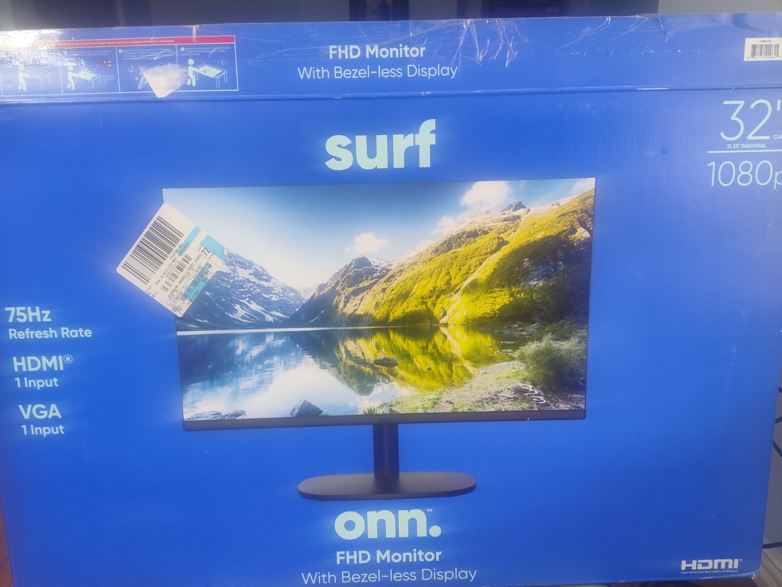 Onn 32" FHD 1080p Widescreen Office Monitor with Bezel-less Display ...