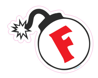 F Bomb Sticker Waterproof Weatherproof Decal Awesome Funny Great Prank ...