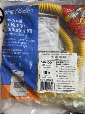 HOME PLUMBER UNIVERSAL GAS RANGE INSTALLATION KIT 5/8" OD X 48" | eBay