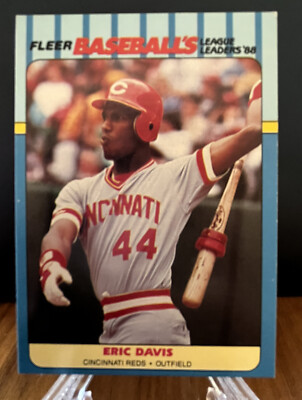 1988 Fleer League Leaders 8 Eric Davis Cincinnati Reds Baseball Card | eBay