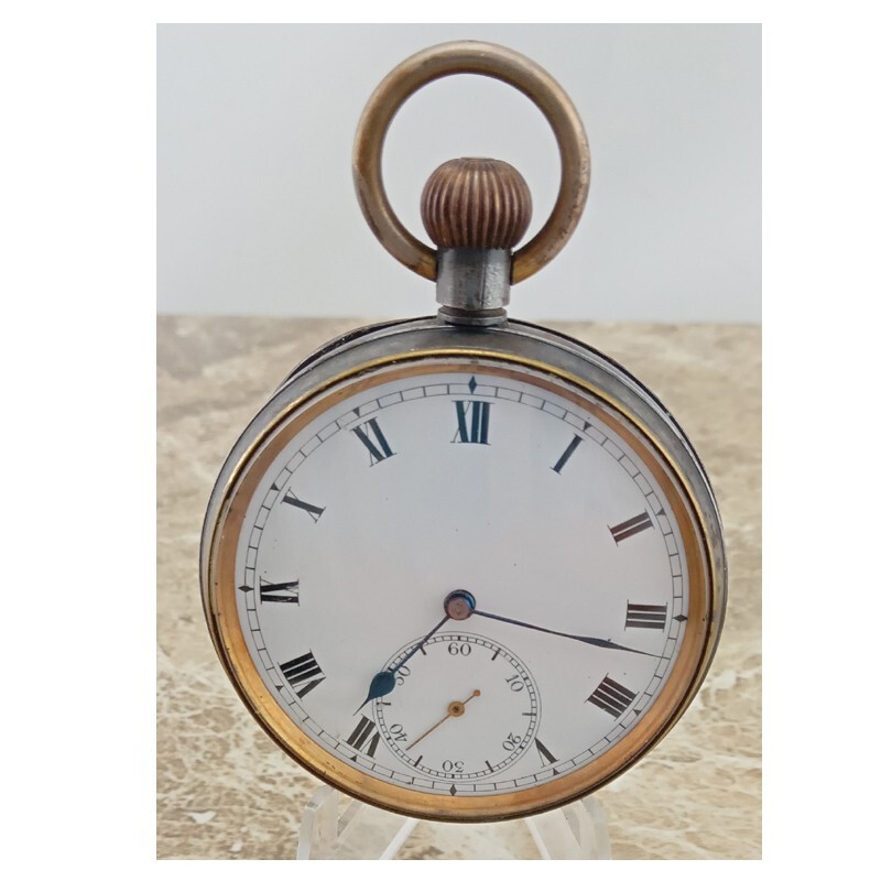 WW1 Stunning Trench Gun-Metal Swiss 7 Jewelled Cyma P… - Gem