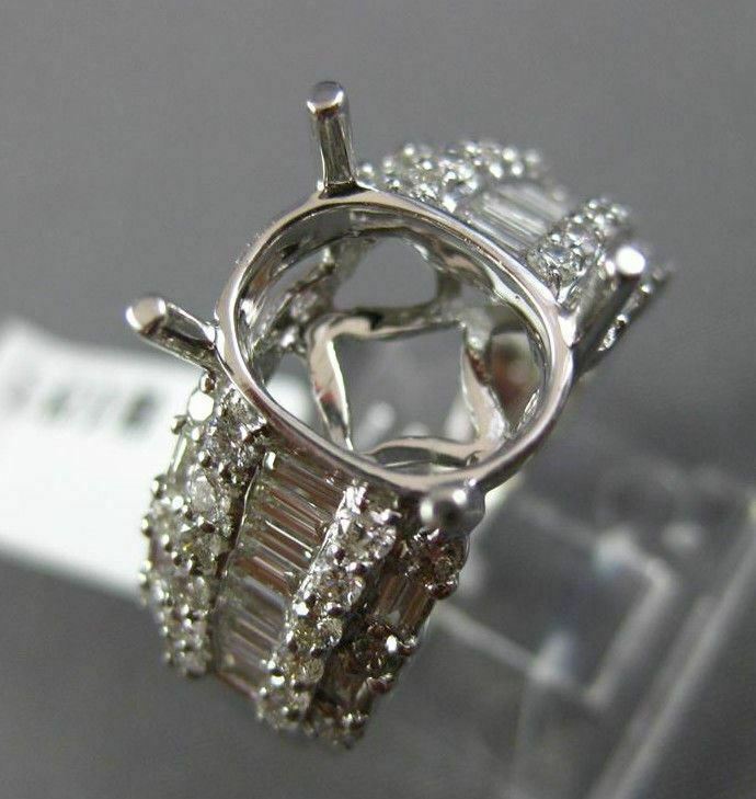 ESTATE LARGE 1.62CT DIAMOND 18KT WHITE GOLD MULTI ROW SEMI MOUNT ...