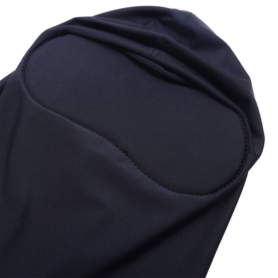 Black Bondage Full Hood Head Face Mask Open Eye Mouth Role Play Spandex ...