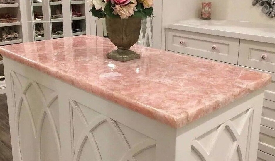Pink Quartz Stone Countertop Kitchen Countertop/Slab Dining Table Stone ...