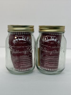 2 Kilner Preserve Jar Set .5 Liters Brand New 17 Ounces With Lids and ...