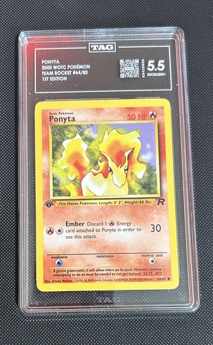 Ponyta 1st Edition TAG Grade 5.5 Slab Pokemon Team Rocket | eBay